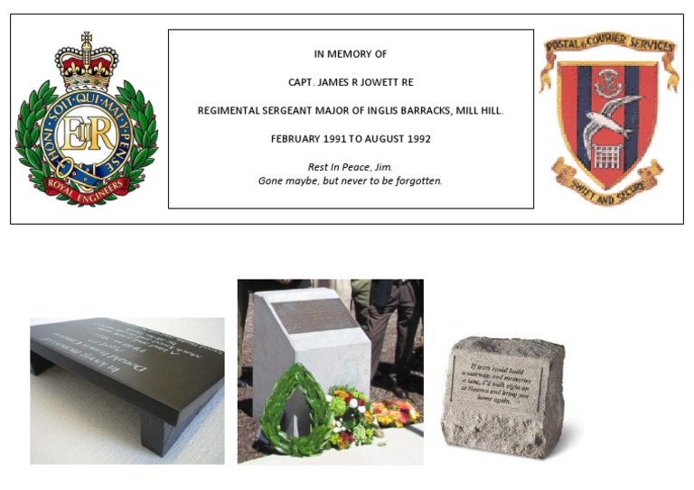 In Memory of Capt. James R Jowett Re Regimental Sergeant Major of ...