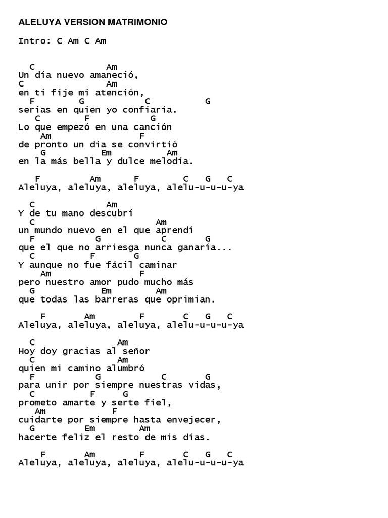 Aleluya Version Matrimonio | PDF