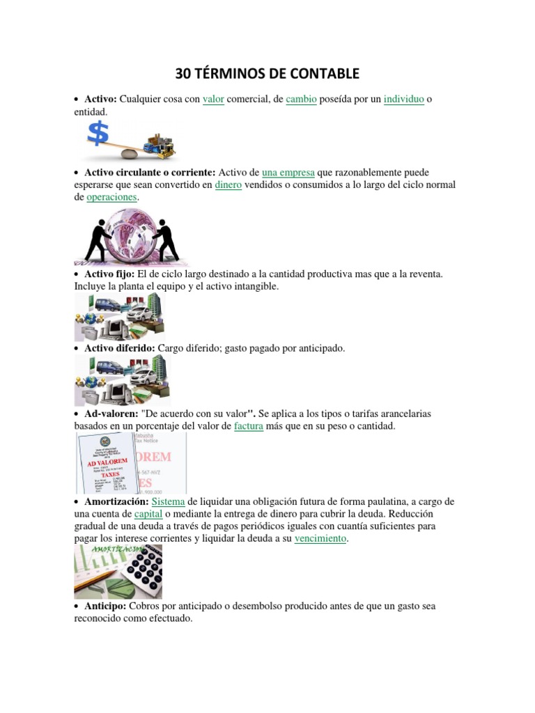 30 Términos de Contables | PDF | Compartir (Finanzas) | Contabilidad