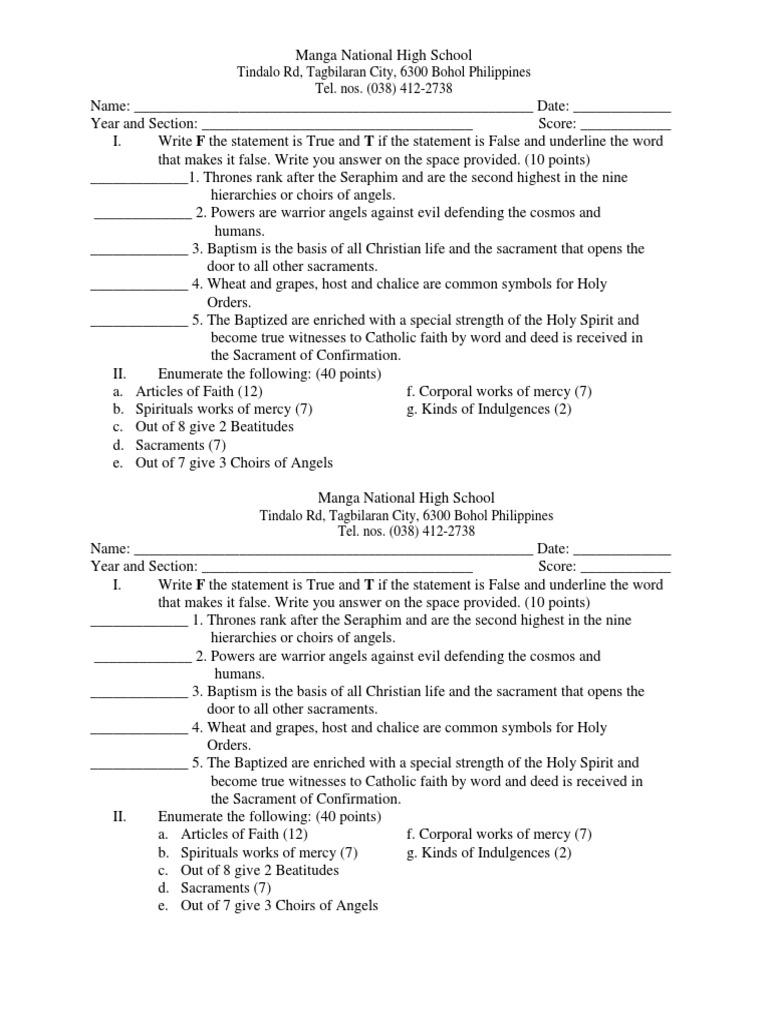 Life of Grace Activity Book Answers | PDF | Sacraments | Baptism
