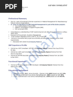 SAP EWM Sample Resume 1 | PDF | Warehouse | Sap Se