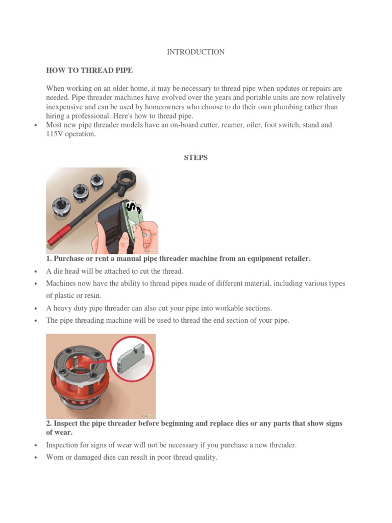 How To Thread Pipe | PDF | Pipe (Fluid Conveyance) | Equipment