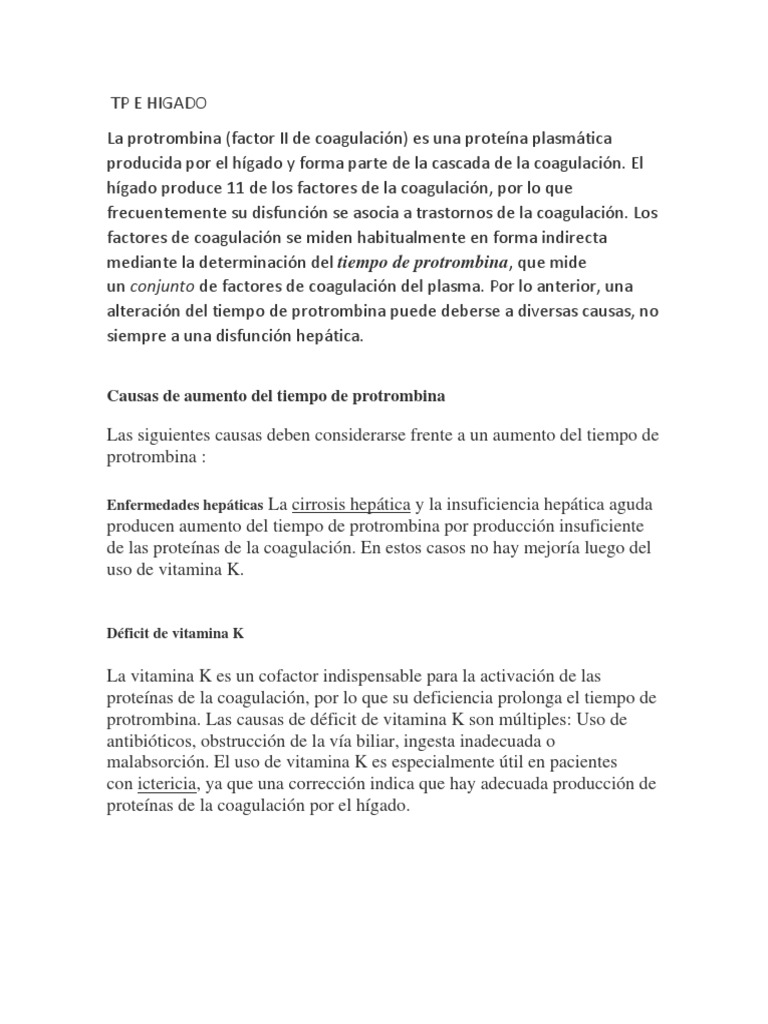 TP TPT | PDF | Coagulación | Especialidades Medicas