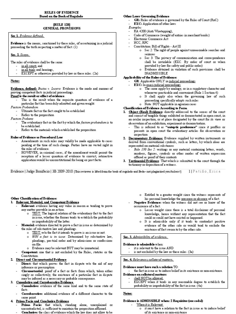 Overview of Rules of Evidence | PDF | Evidence (Law) | Relevance (Law)