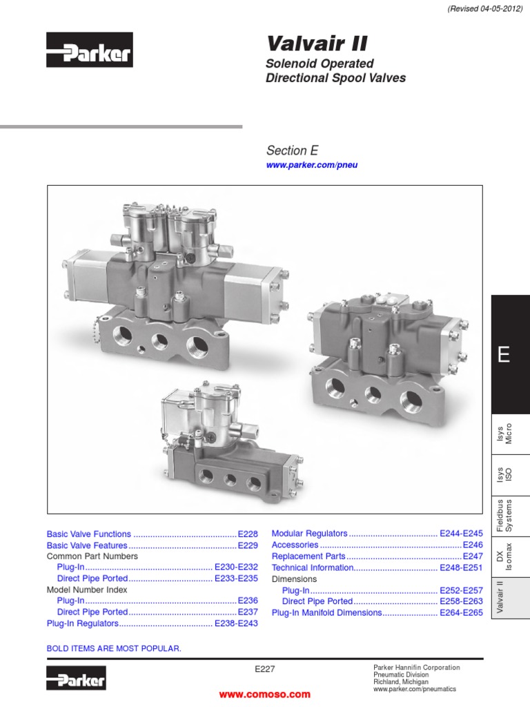 Parker COMOSO 0600P E Complete 3-28-2013 Valvair II Series | PDF ...