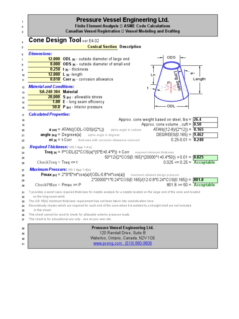 Cone Design Tool | PDF | Mechanical Engineering | Engineering