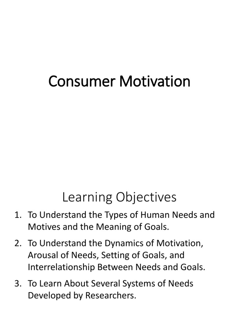 Consumer Motivation | PDF | Motivation | Motivational