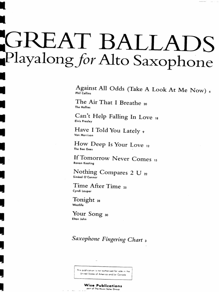 Great Ballads For Alto Sax PDF | PDF