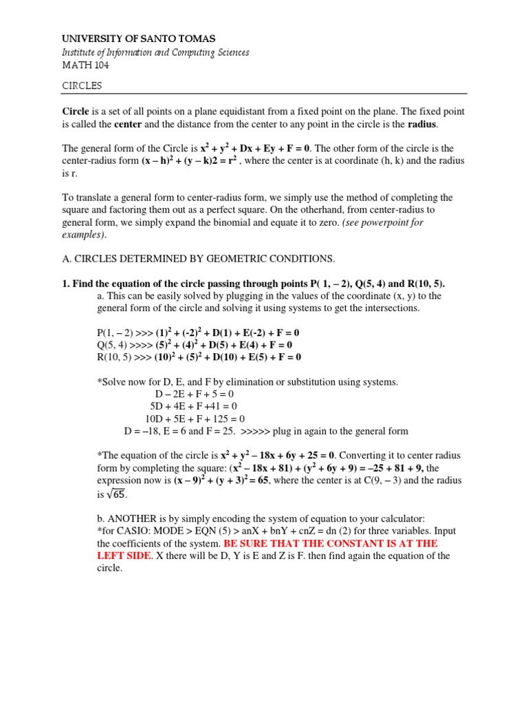 Notes Circles | Download Free PDF | Circle | Perpendicular