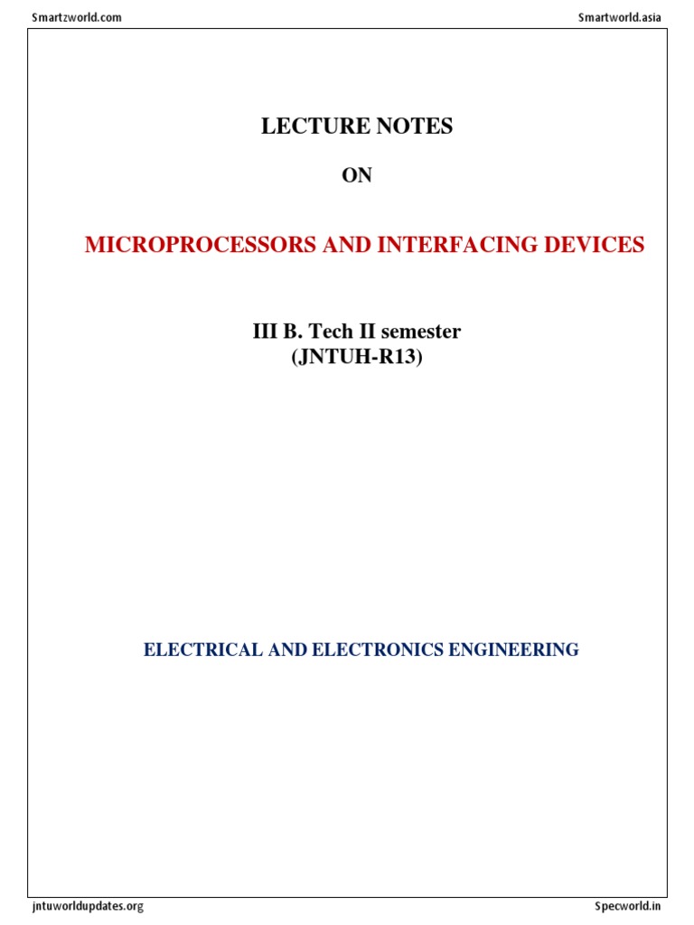 Microprocessors and Interfacing Devices - Unit-1 | PDF | Central Processing Unit | Computer Data ...