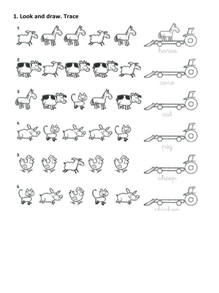Look and Draw. Trace | PDF
