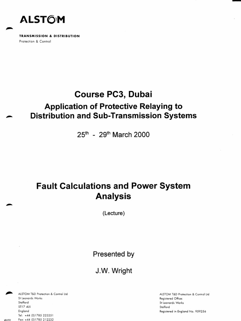 Fault Calculation and Power System Analysis | PDF