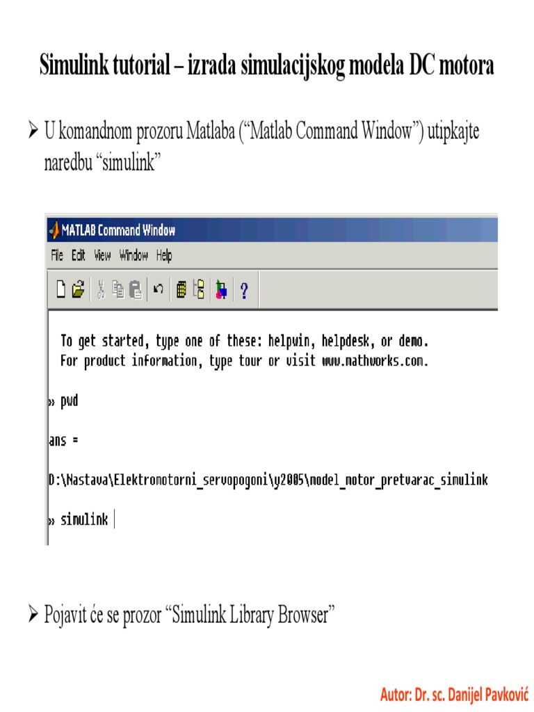 Simulink Tutorial - Izrada Simulacijskog Modela DC Motora | PDF