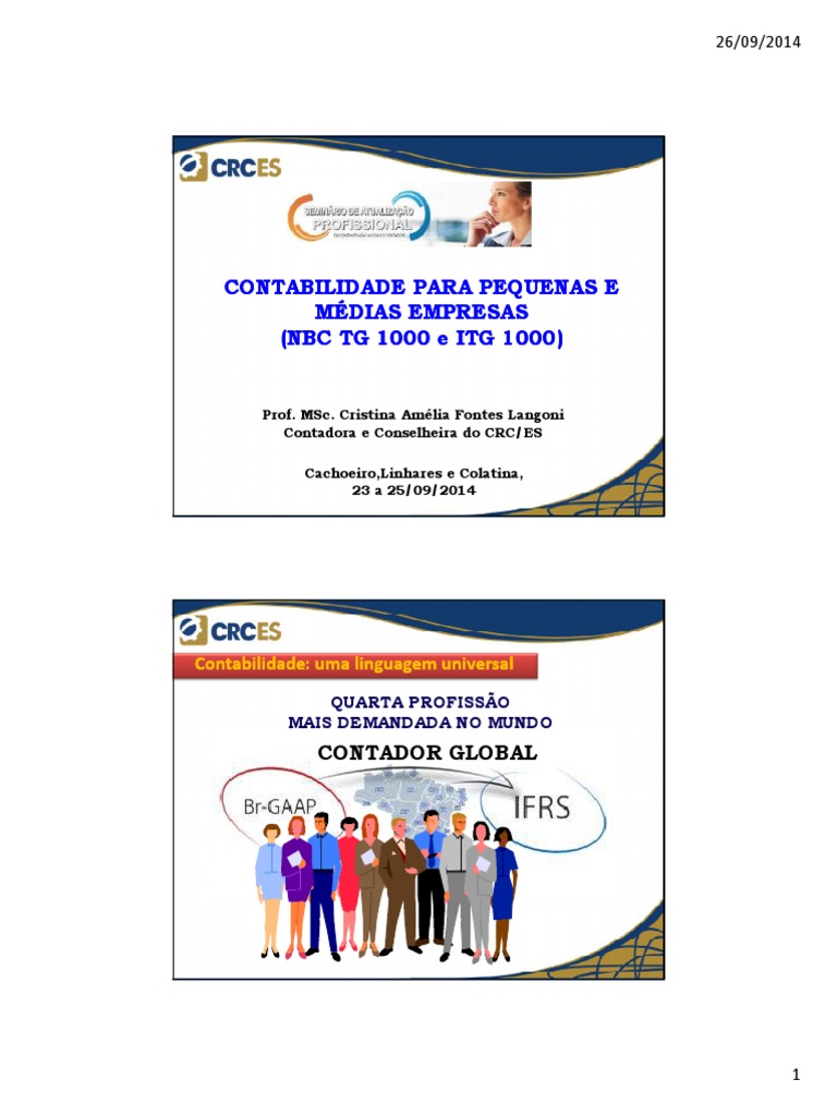 Contabilidade para Pequenas e Médias Empresas NBC TG 1000 e ITG 1000 | PDF | Relatório anual ...