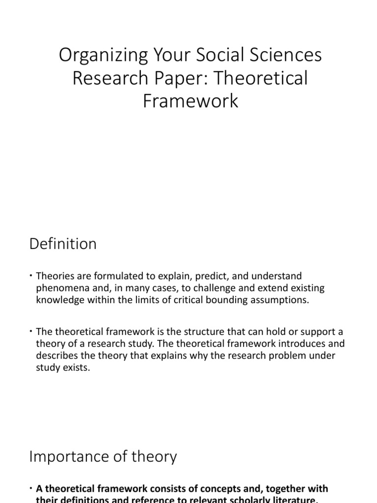 Theoretical Framework | PDF | Theory | Question