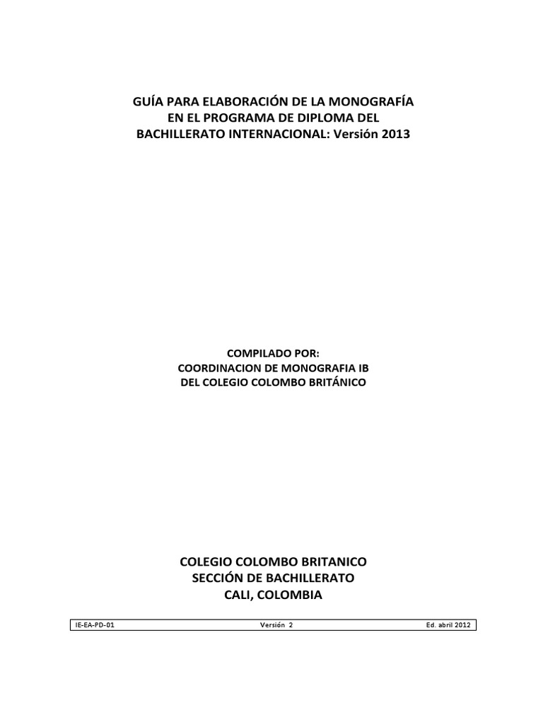 Guia CCB Monografia Ib 2013 | PDF | Puntuación | Coma