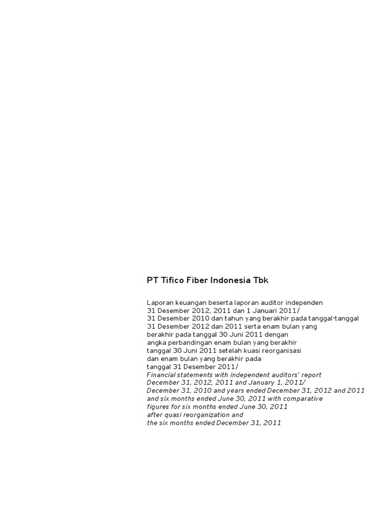 TFCO 2012 (Tifico Fiber Indonesia TBK) PDF | PDF