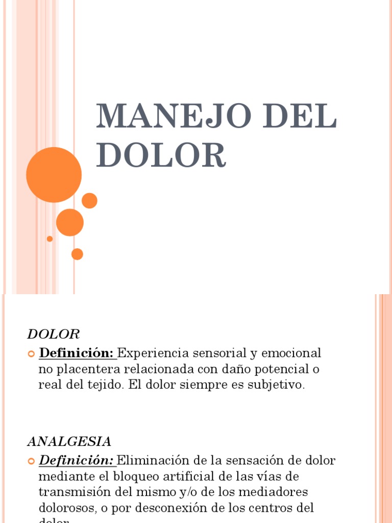 Manejo Del Dolor | PDF | Dolor | Analgésico