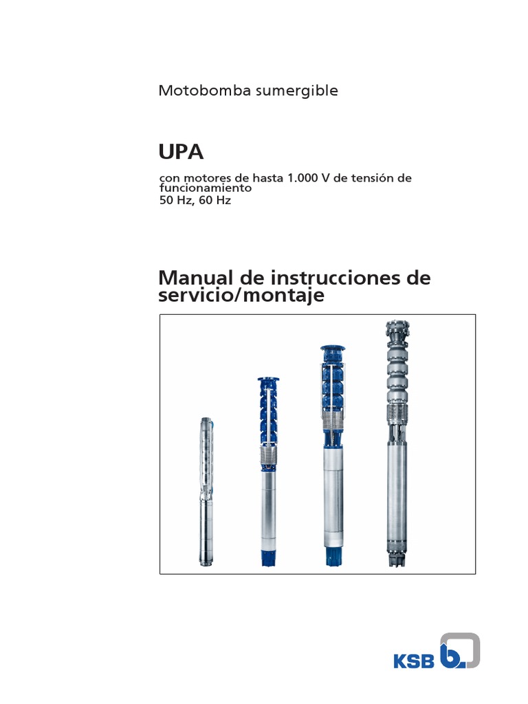 Manual de Instalación y Servicio KSB UPA | PDF | Bomba | Campo magnético