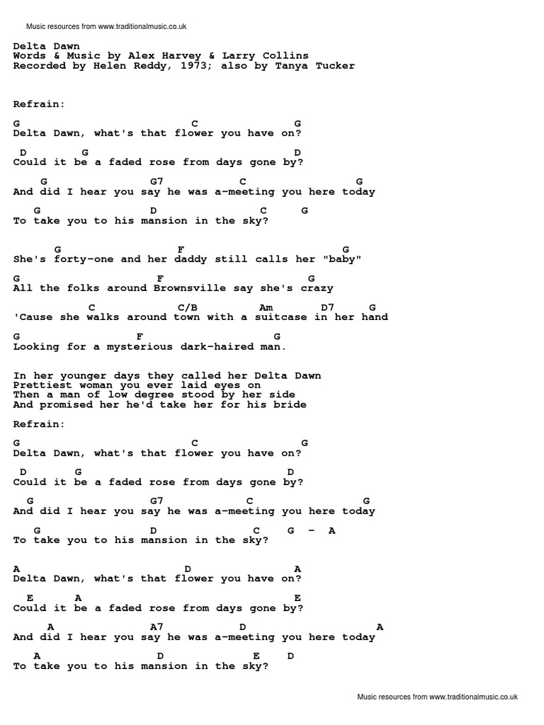 Delta Dawn-Helen Reddy 1973 | PDF