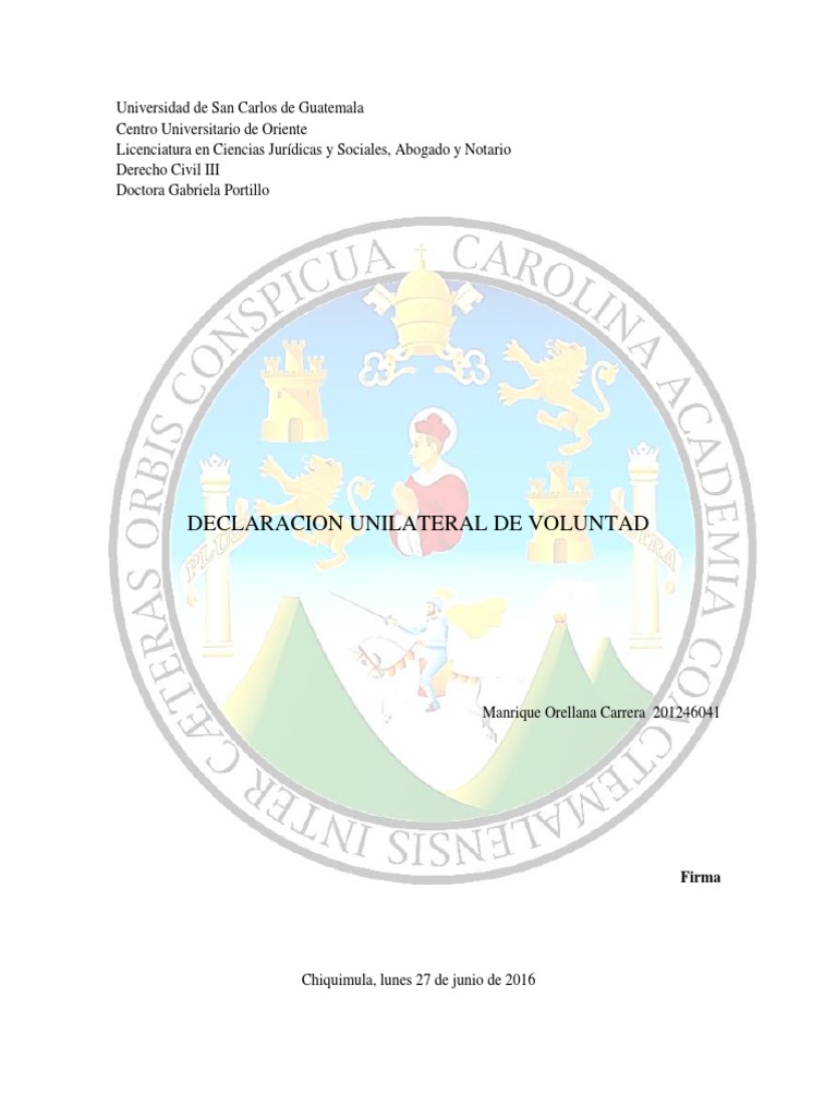 Declaración Unilateral de Voluntad | PDF | Justicia | Crimen y violencia