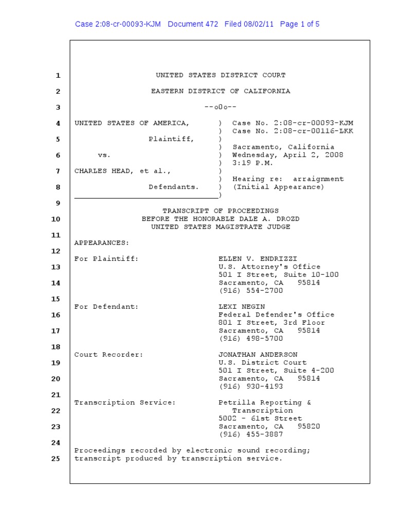 Us VS Head1 | PDF | Fine (Penalty) | United States Federal Probation ...