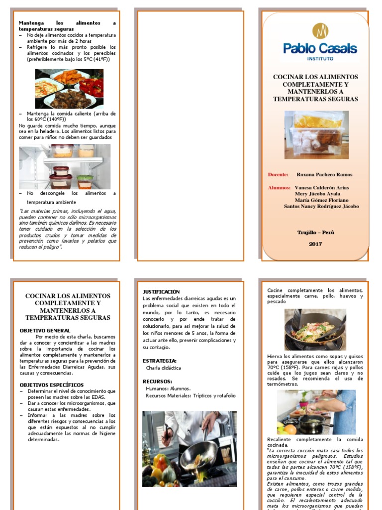 Triptico Alimentos 2 | PDF | Carne | Alimentos
