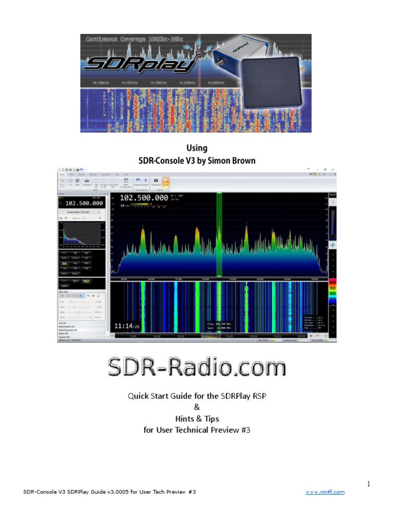 SDR Console V3 SDRPlay RSP QuickGuideTips | PDF | High Frequency ...