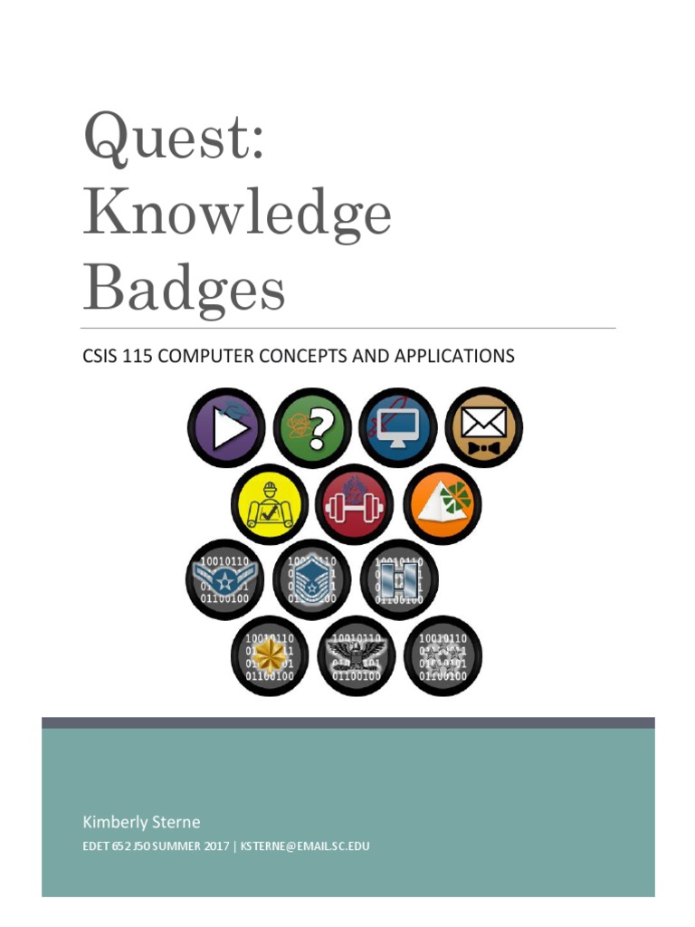 Quest Badges | Download Free PDF | Microsoft Word | Test (Assessment)