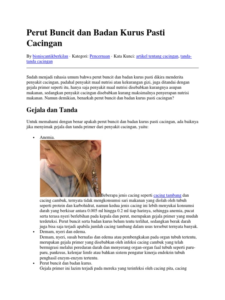 Perut Buncit Dan Badan Kurus Pasti Cacingan | PDF | Sains & Matematika ...