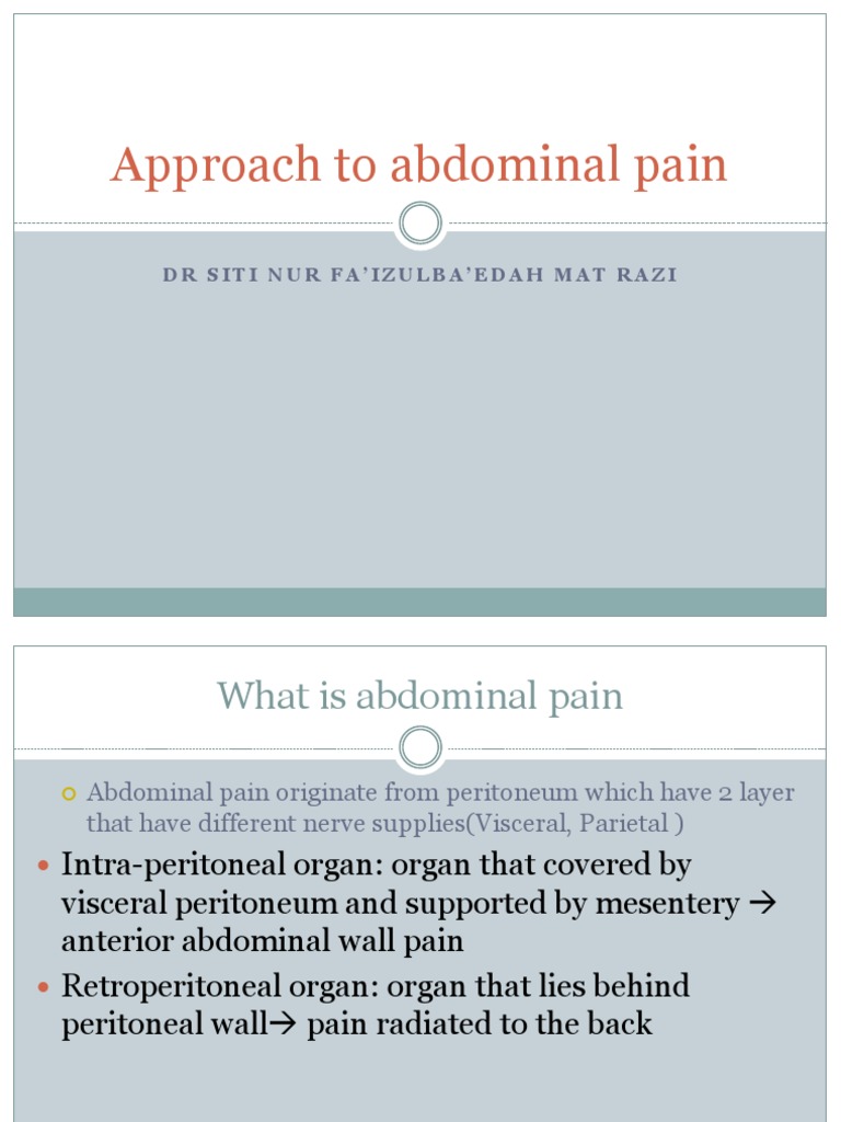 Approach To Abdominal Pain | PDF | Peritoneum | Health Sciences