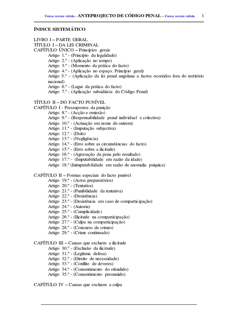 anti projecto do codigo penal angolano.pdf | Intenção (Direito Penal ...