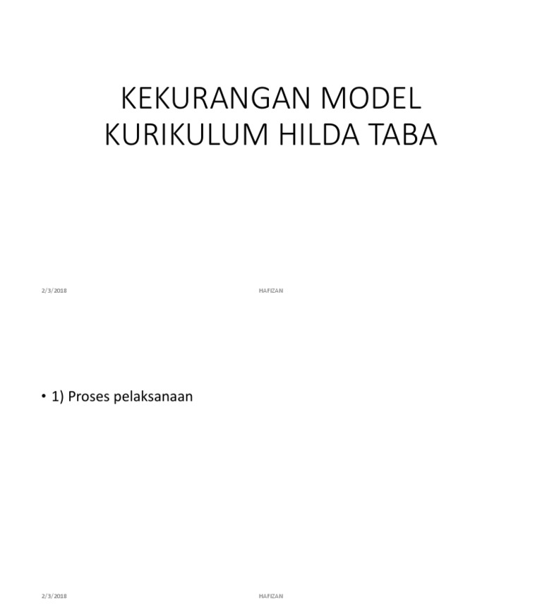 Kekurangan Model Kurikulum Hilda Taba | PDF