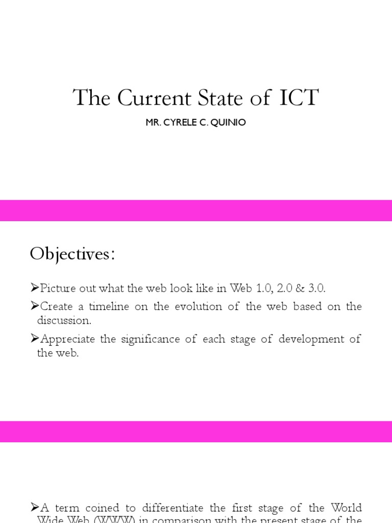 Session 2 The Current State of ICT | PDF | Web 2.0 | World Wide Web
