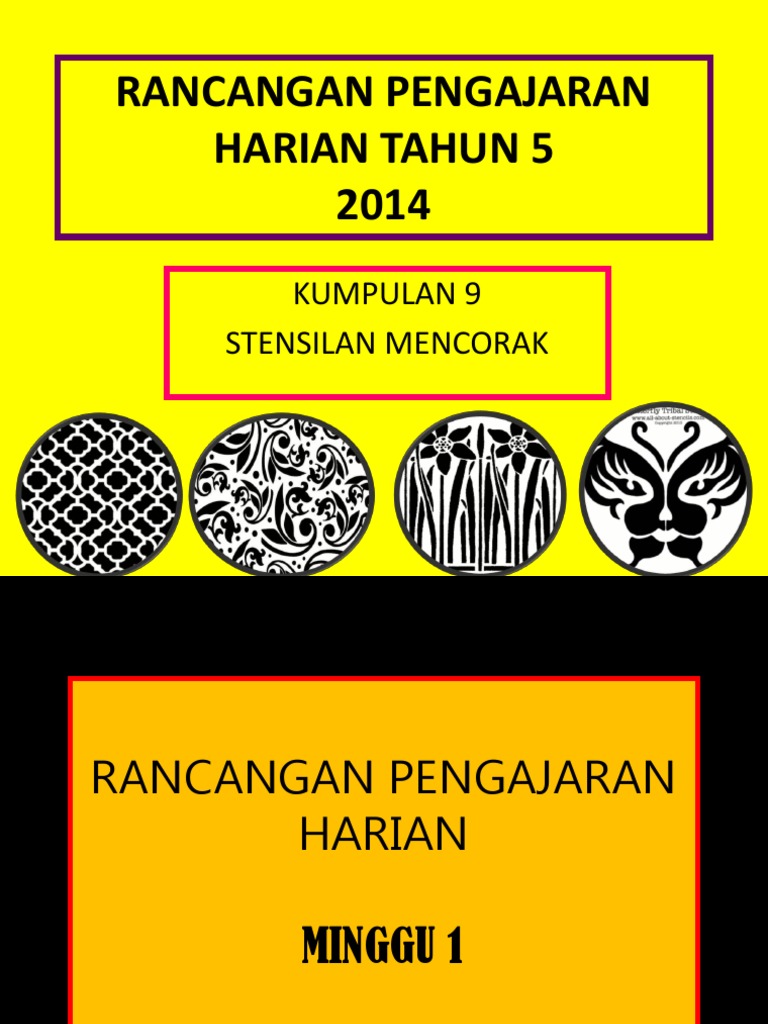 Rancangan Pengajaran Harian Tahun 5 Teknik Stensilan | PDF