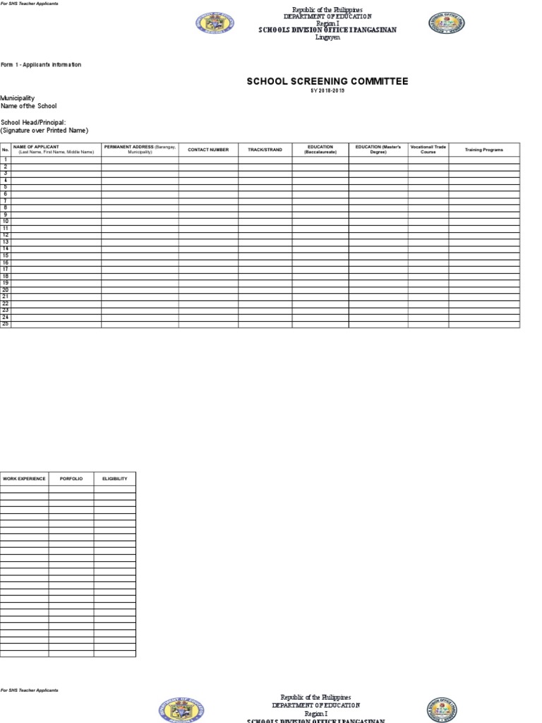 School Screening Committee Form-Lp | Download Free PDF | Behavior ...