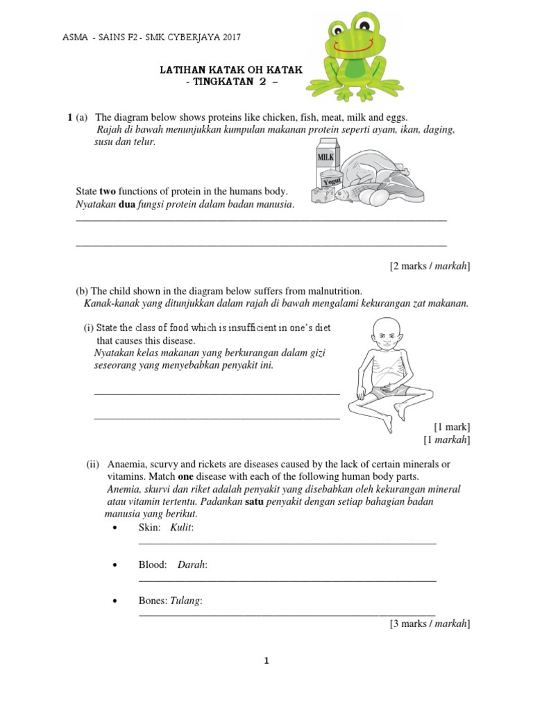 Sains Form 2 | PDF | Faktor Penentu Kesehatan | Makanan dan Minuman