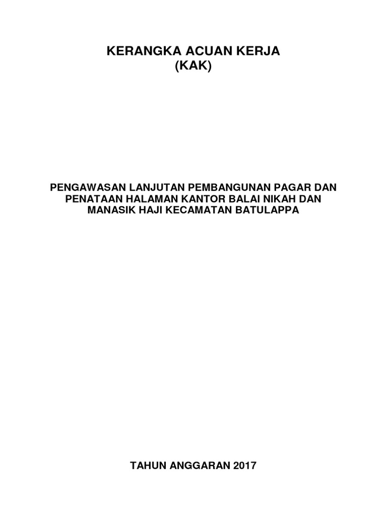 Kak Pengawasan Pagar | PDF