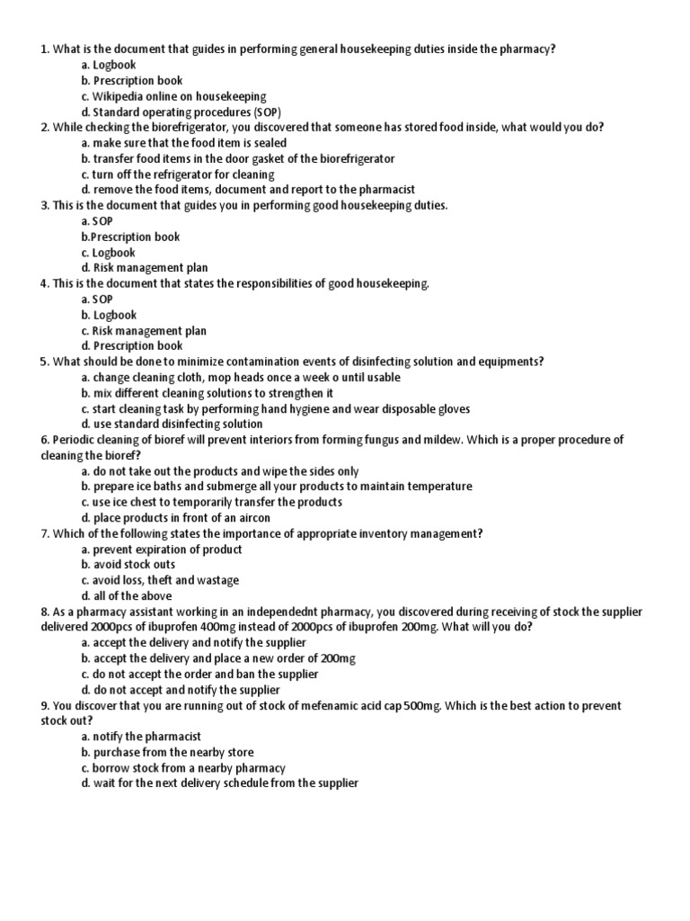 Tesda Written Exam | Pharmacy | Prescription Drugs