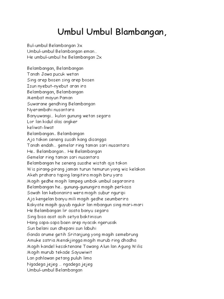 Umbul Umbul Blambangan | PDF