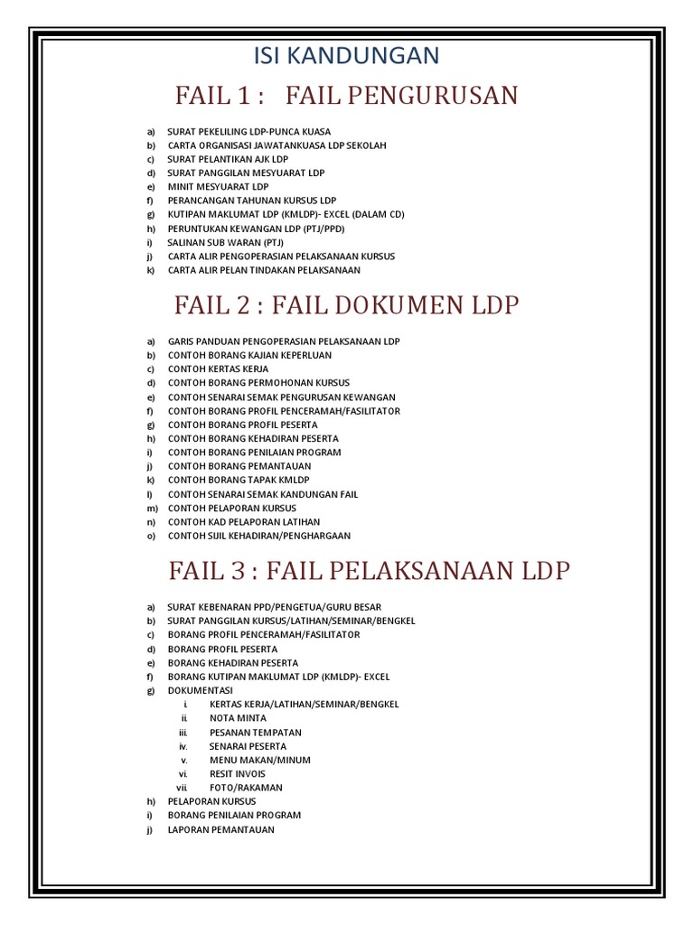 Isi Kandungan Fail Ladap | PDF