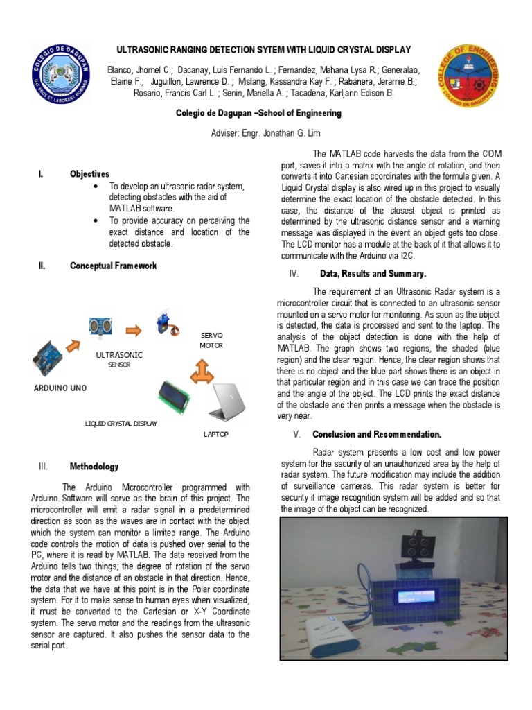 Ultrasonic Radar Sytem With Liquid Crystal Display | PDF | Arduino | Radar