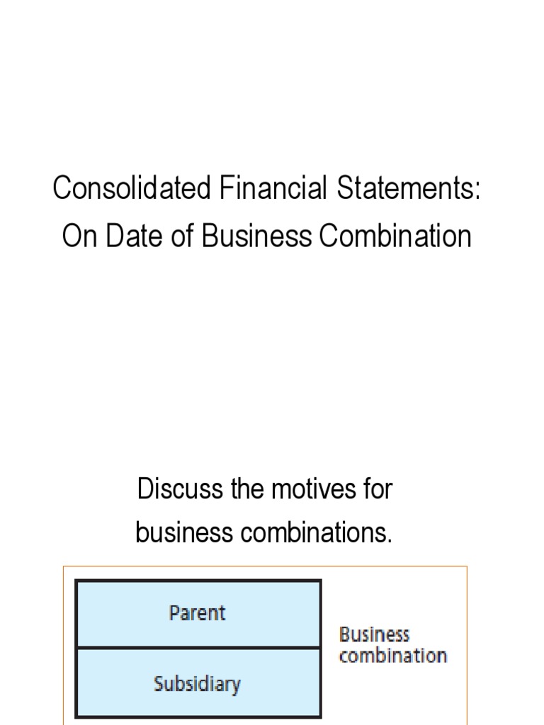 Consolidated Financial Statements: On Date of Business Combination ...