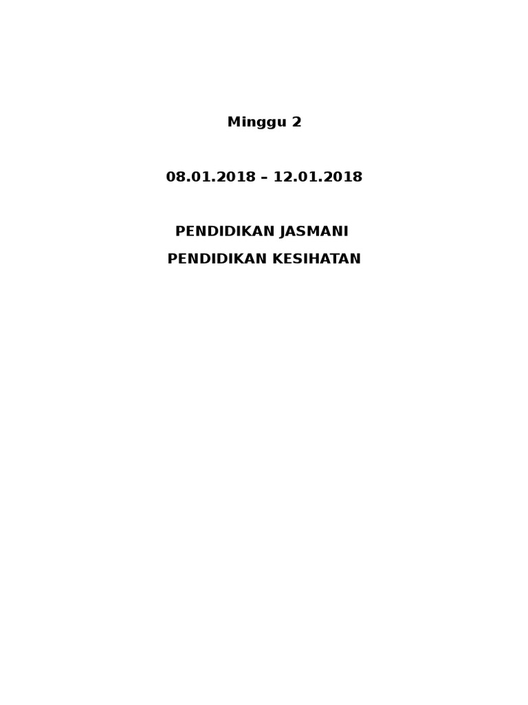 Template RPH PJPK Jan Minggu 2 | PDF | Karier & Perkembangan