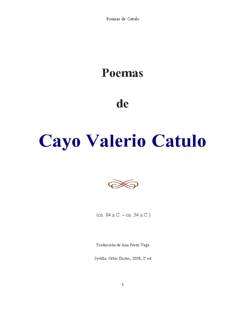Poemas de Catulo: Antología y Traducción | PDF | Naturaleza