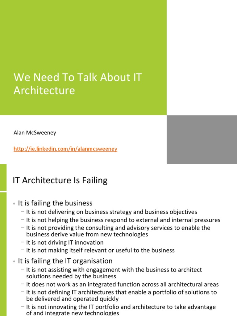IT Architecture Failures and Consequences | PDF | Enterprise ...
