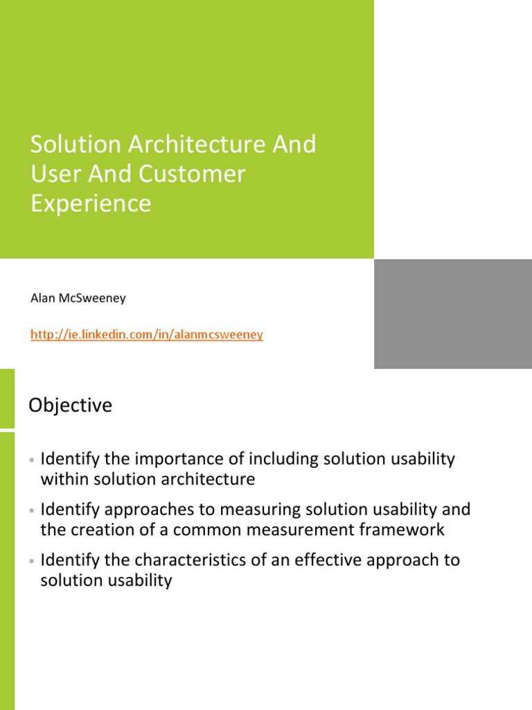 Solution Architecture & Usability | PDF | Usability | Enterprise ...