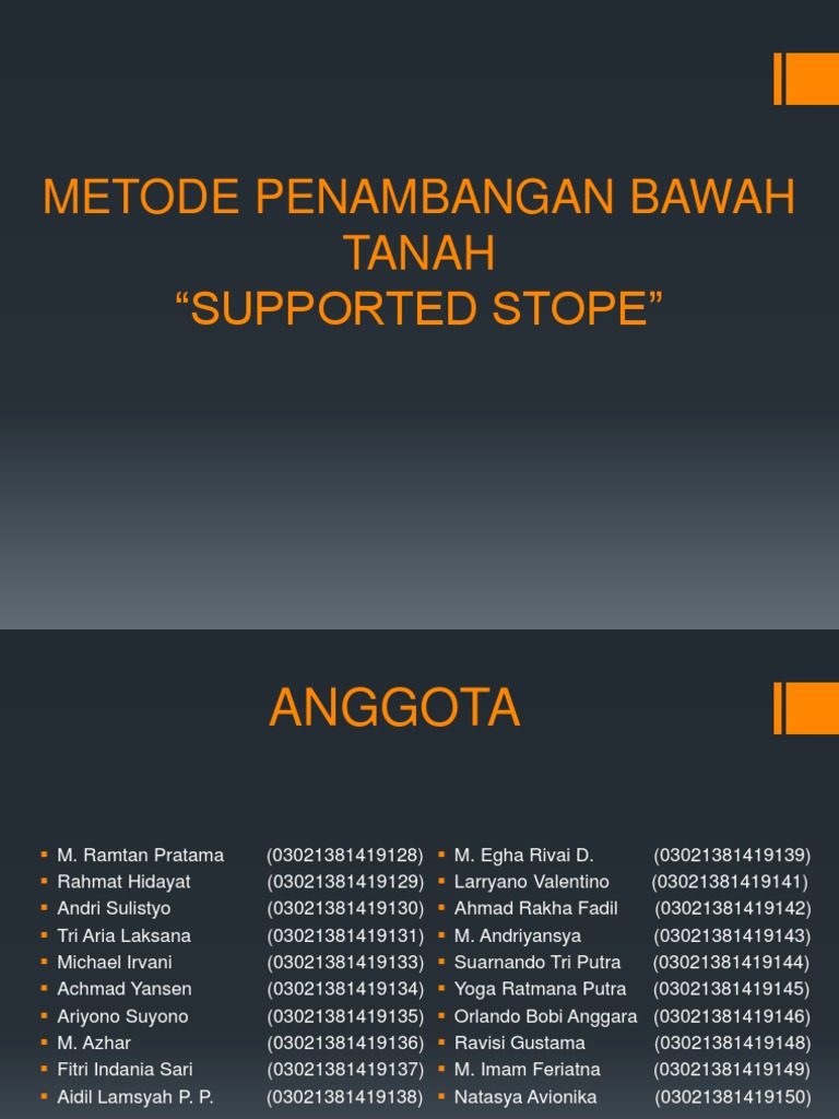 Supported Stope | PDF