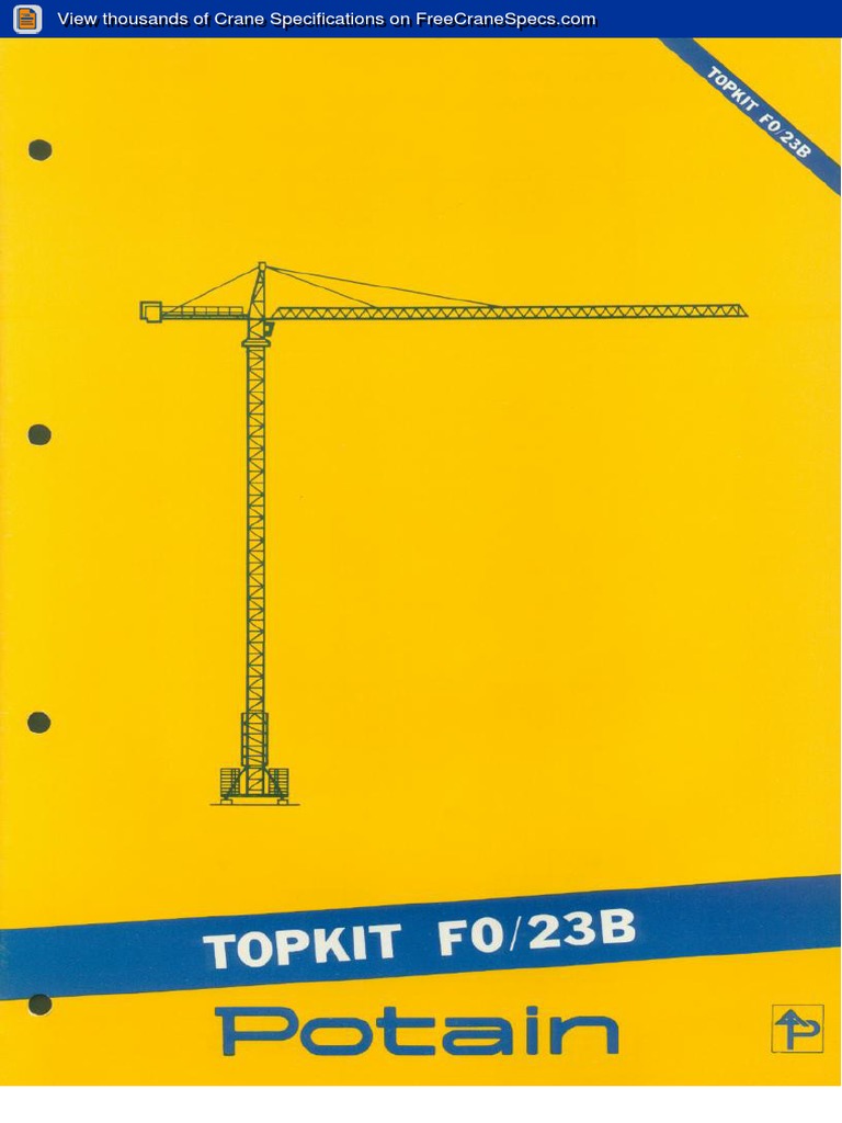 Potain TOPKIT F0 2F23B PDF | PDF