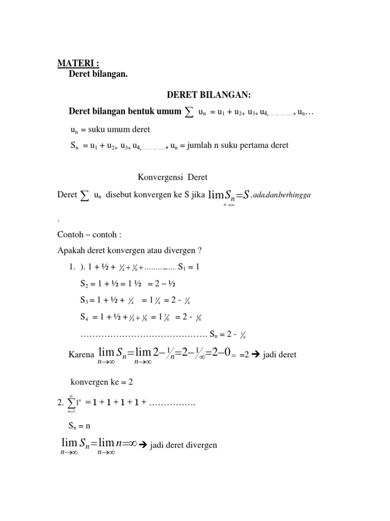 Deret Bilangan | PDF